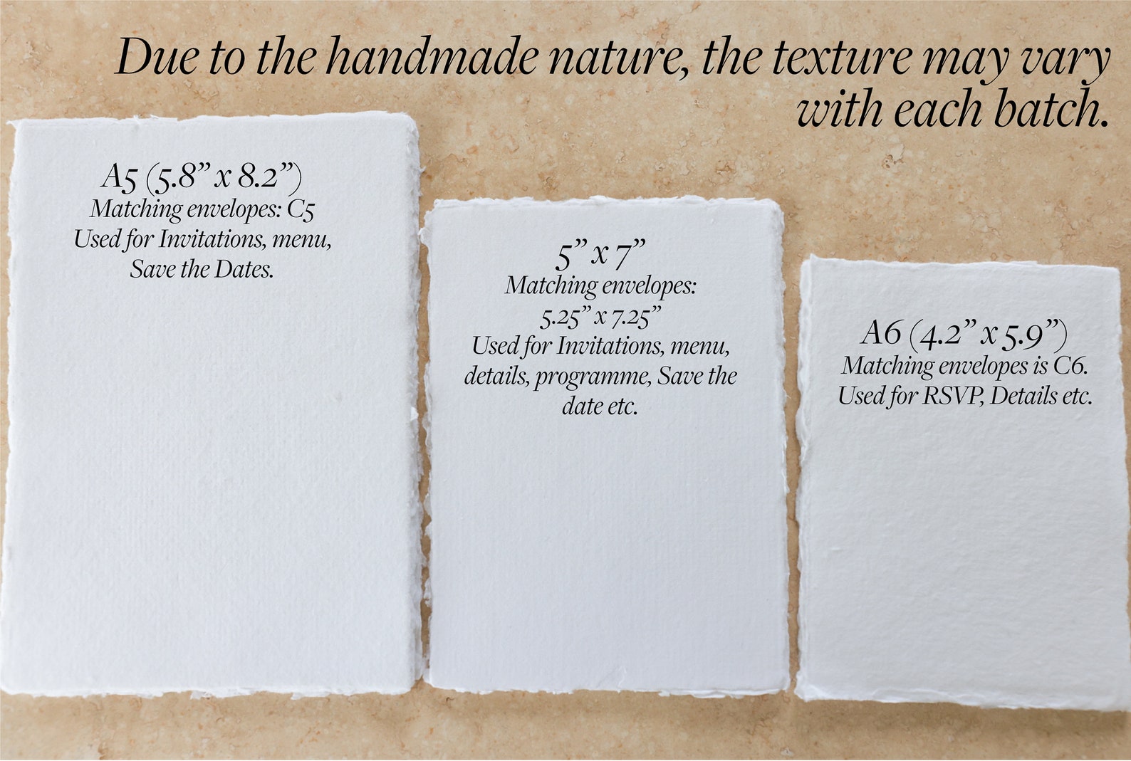 White Deckle-edge Cotton Rag Paper, Sizes Available: 5x7, 4x6, A5, A4 ...