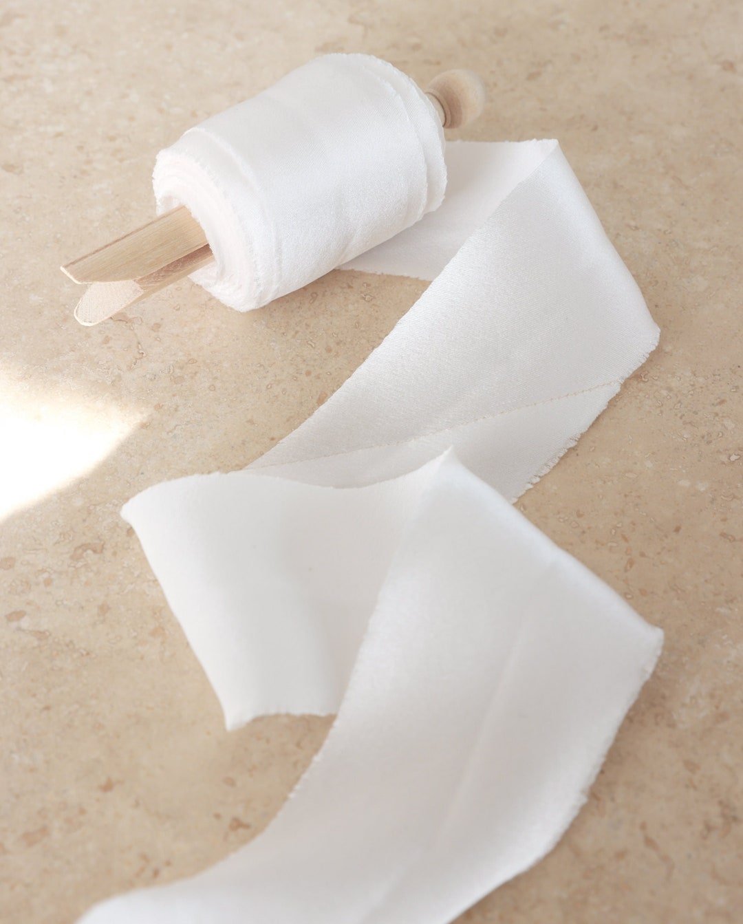 Silk Ribbon | DOVE WHITE Satin Silk / Plant Based and Hand Dyed ...