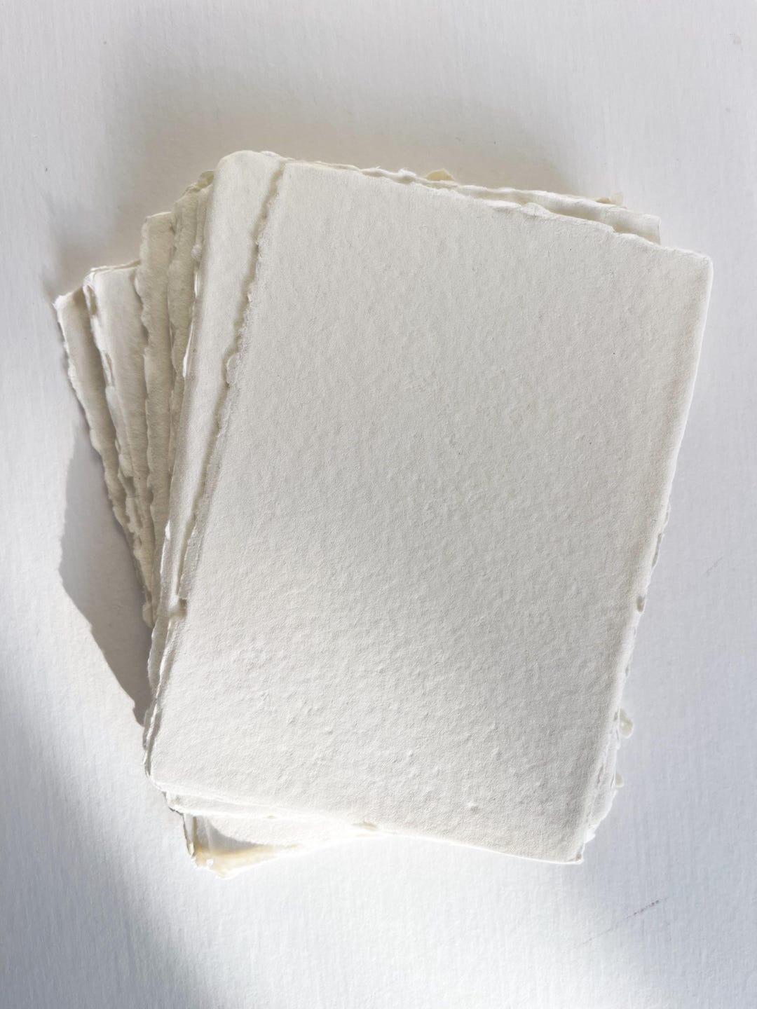 Ivory Handmade Cotton Rag Paper, Deckled Edge, 5x7", 4x6", A5, A4, A3 ...