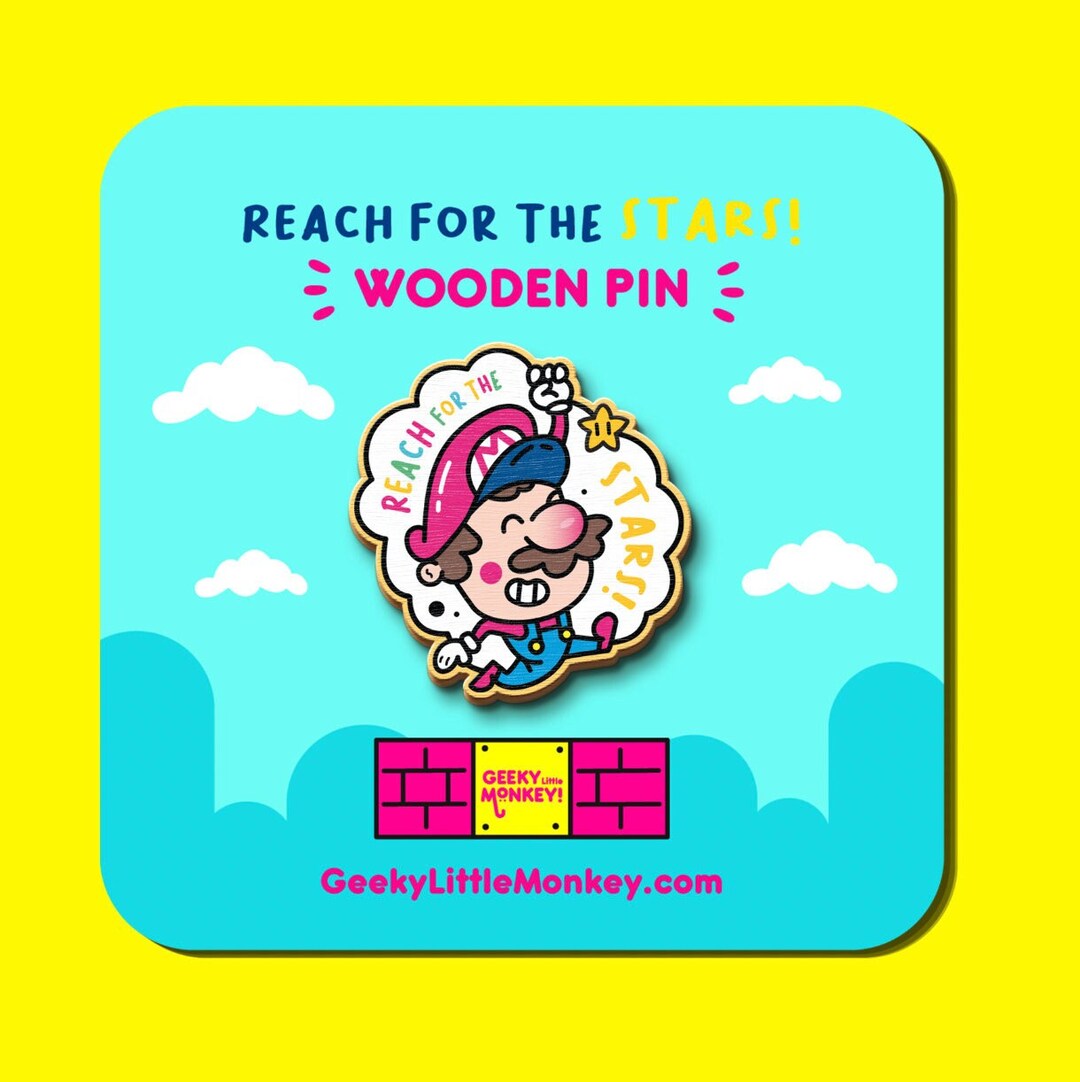 Super Mario Wooden Pin Super Mario Gifts Mario Fan Art - Etsy UK