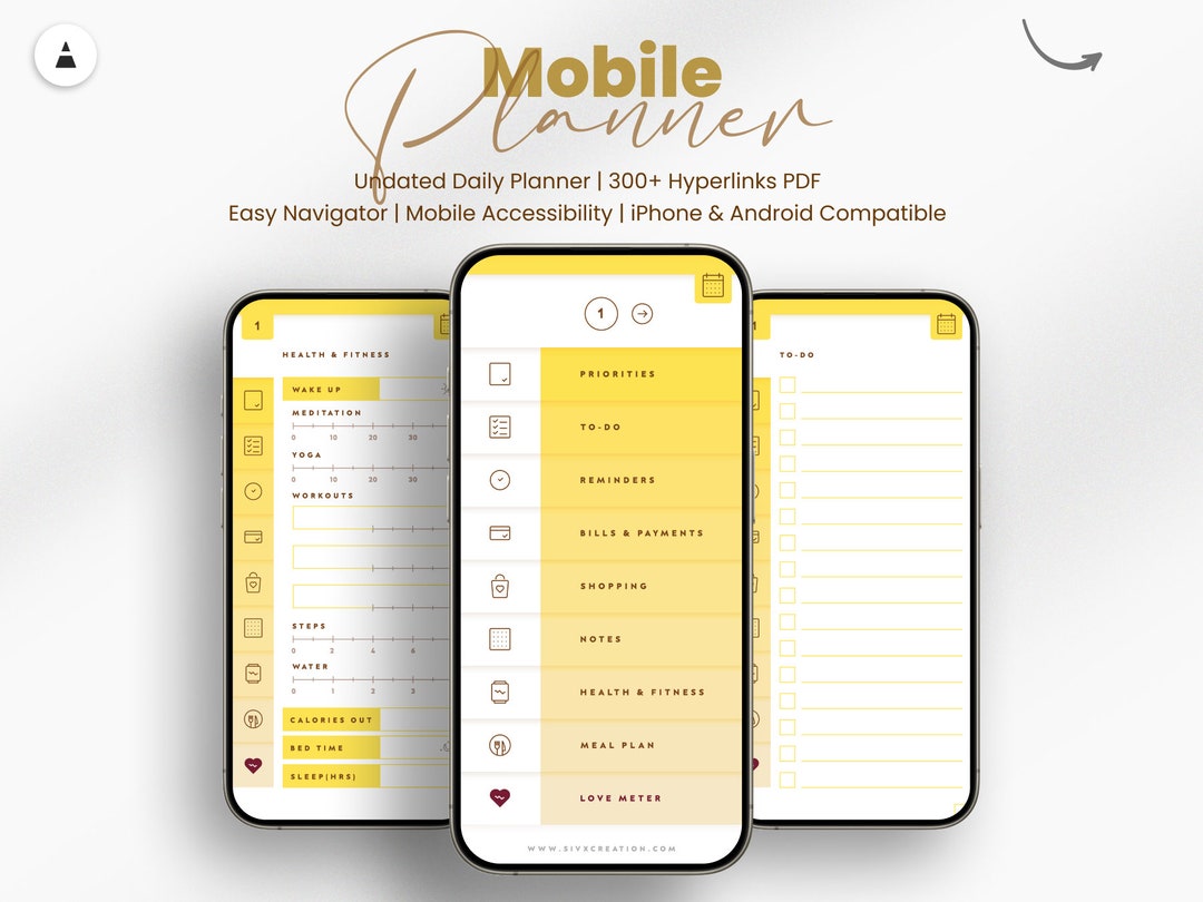 Digital Mobile Planner, Digital Pocket Planner, iPhone Digital Planner ...