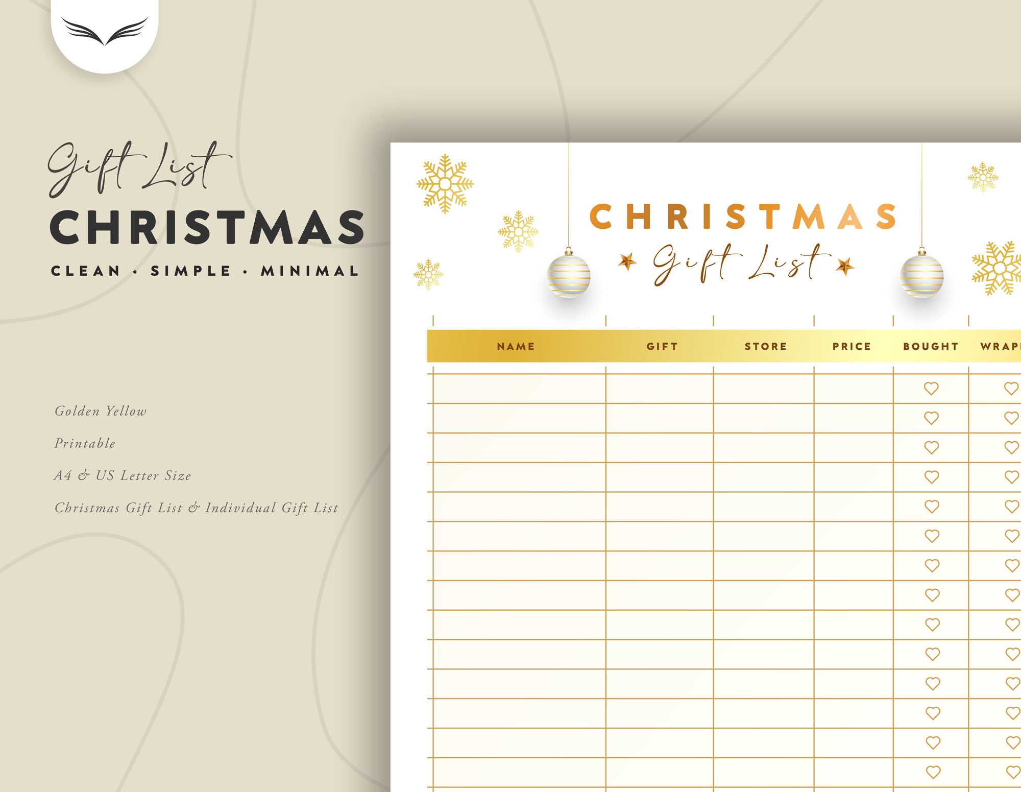 Christmas Gift Lists Printable Planner Seasonal Printables Christmas To ...