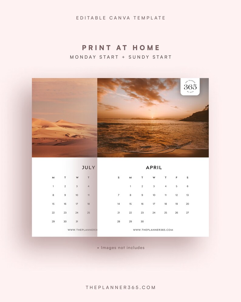 2024 Calendar Editable Canva Template Personalized Photo Calendar ...