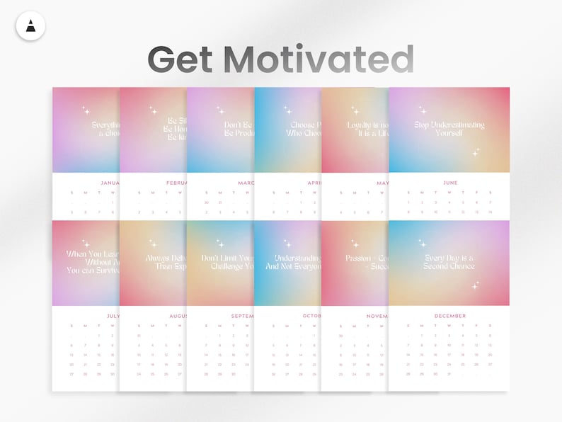 2025 Affirmation Calendar: Printable Motivational Quotes (PDF) - Etsy