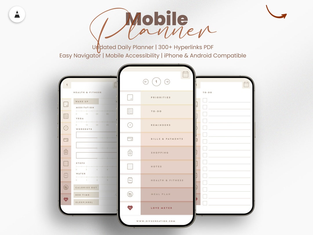 Digital Mobile Planner, Digital Pocket Planner, iPhone Digital Planner ...