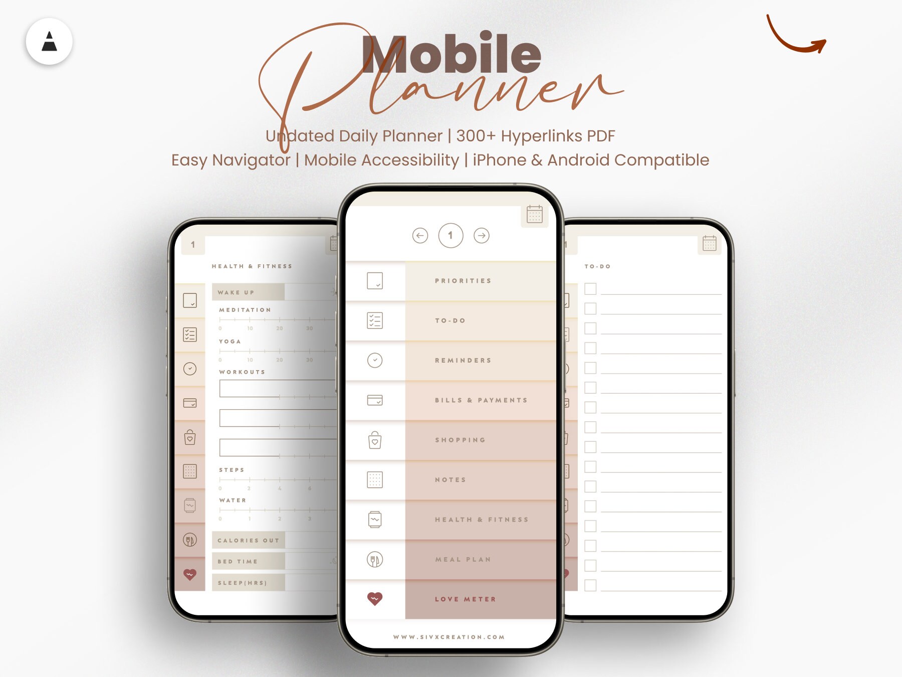 Digital Mobile Planner, Digital Pocket Planner, iPhone Digital Planner ...