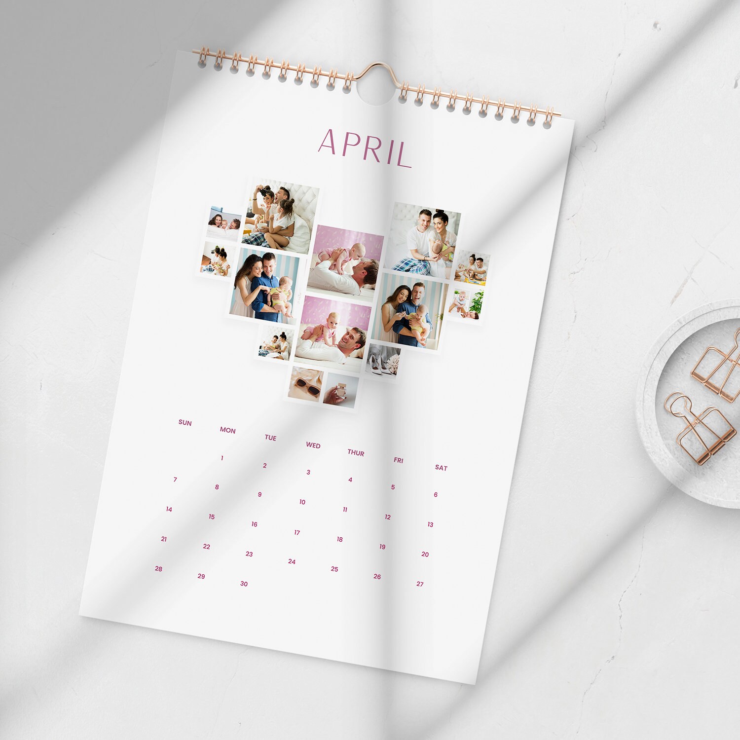 2024 Calendar Editable Canva Template Personalized Photo Calendar ...