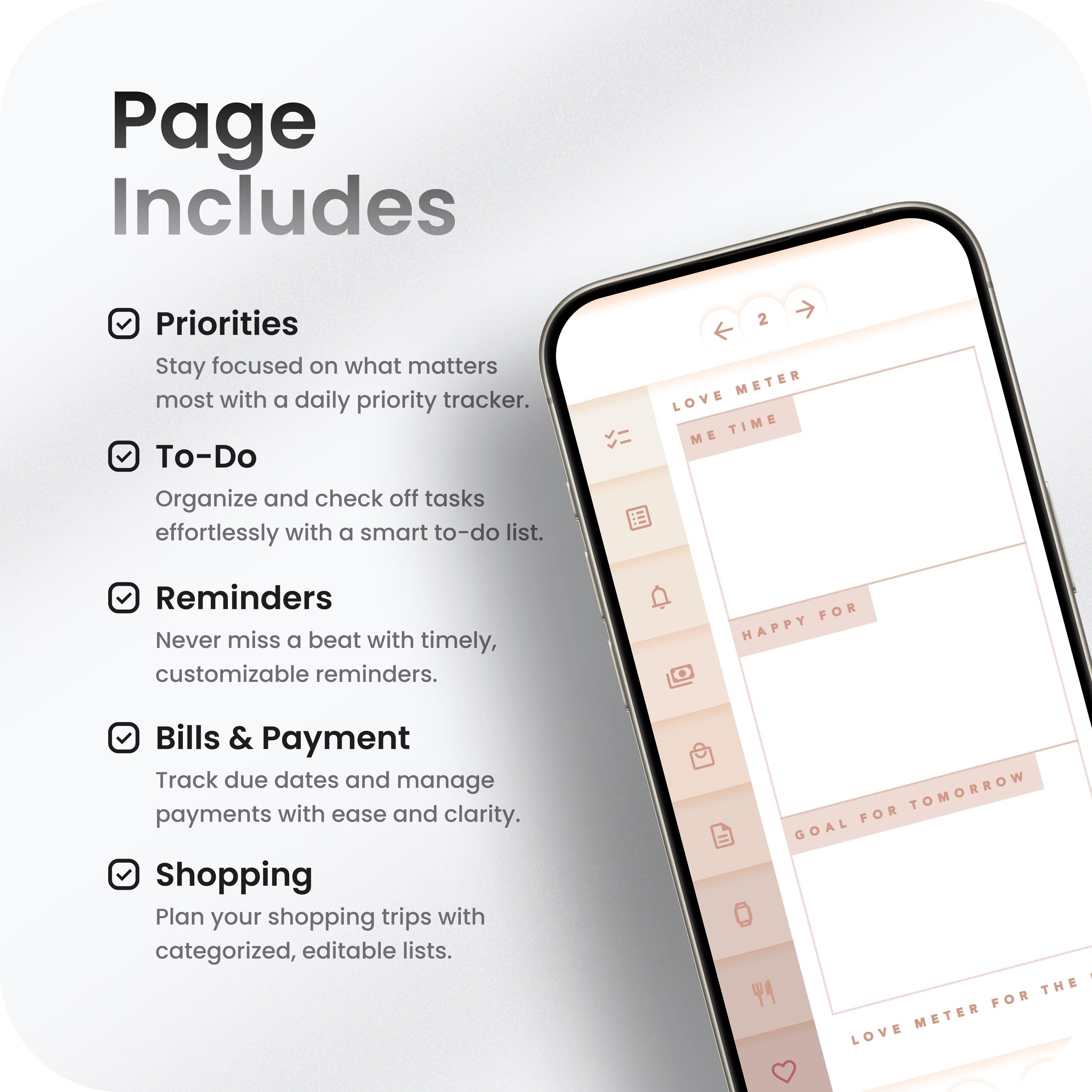 Digital Mobile Planner, Digital Pocket Planner, iPhone Digital Planner ...