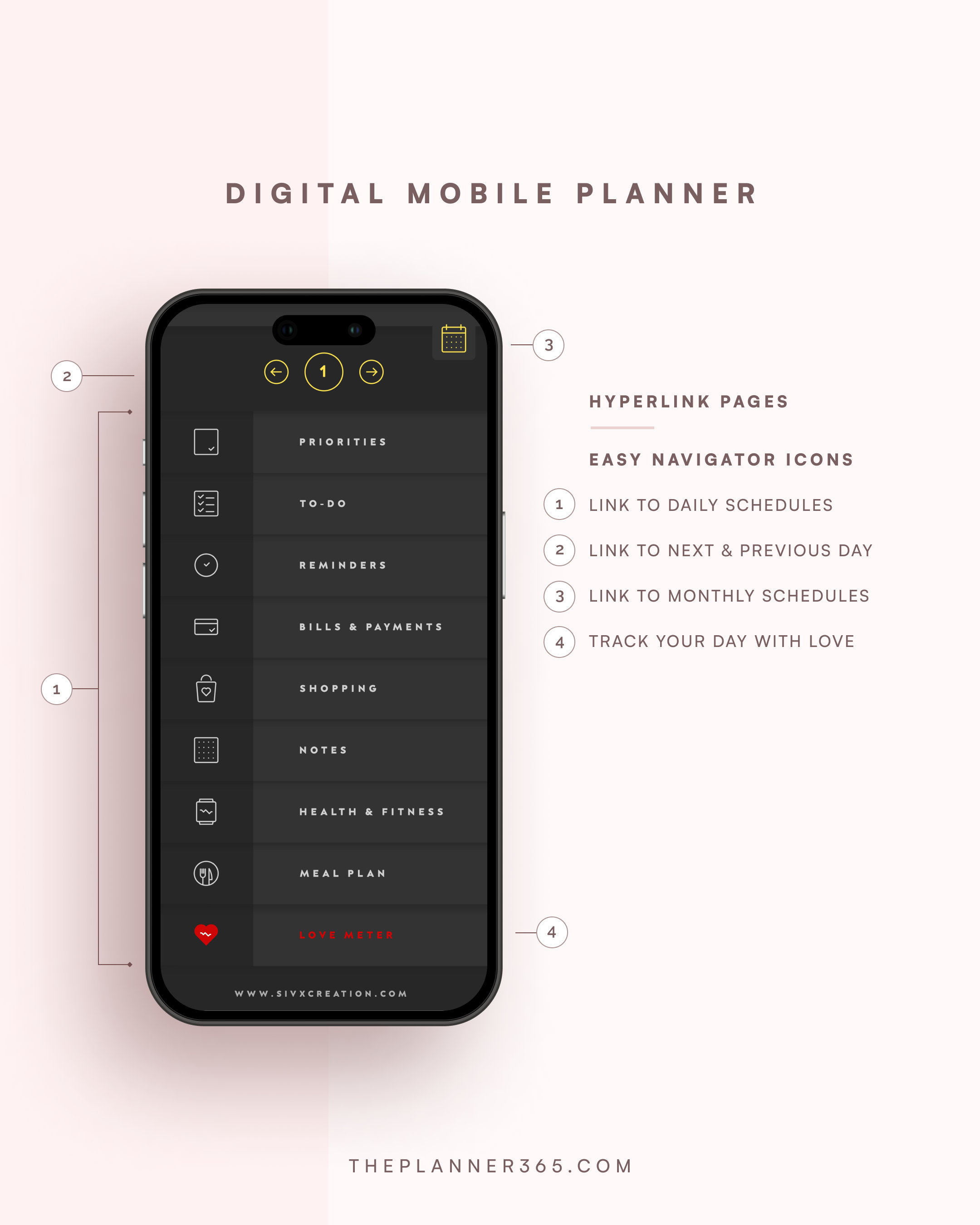 Digital Mobile Planner Digital Pocket Planner iPhone Digital - Etsy