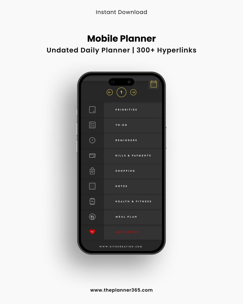 Digital Mobile Planner, Digital Pocket Planner, iPhone Digital Planner ...