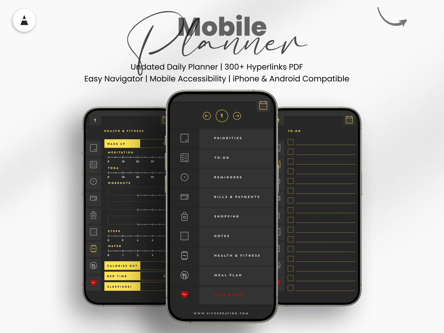 Digital Mobile Planner, Digital Pocket Planner, iPhone Digital Planner ...