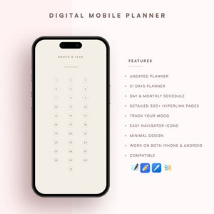 Digital Mobile Planner, Digital Pocket Planner, iPhone Digital Planner ...