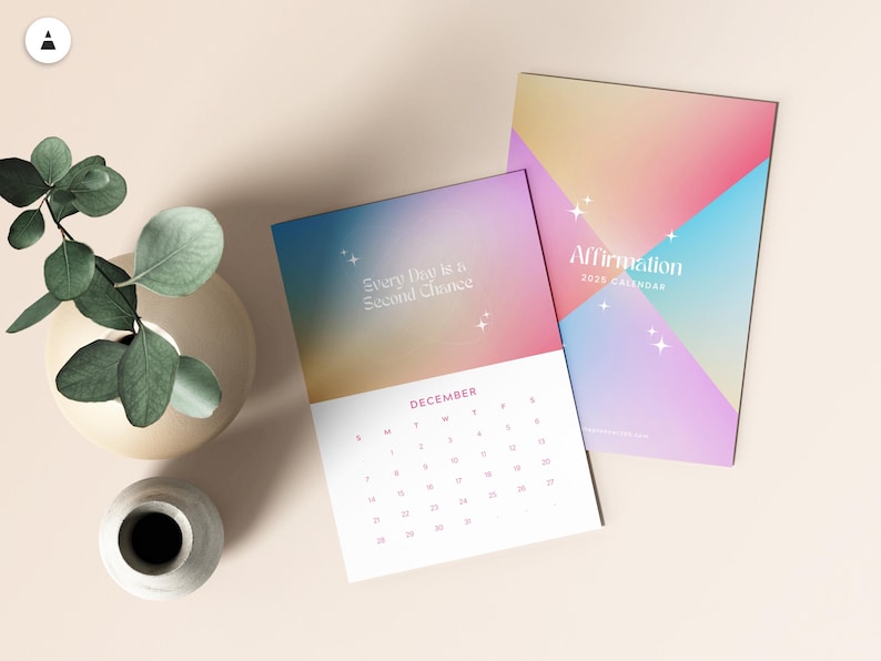 2025 Calendar | Printable Affirmation Calendar With Motivational Quotes ...