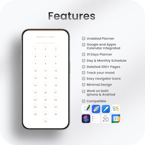 Digital Mobile Planner, Digital Pocket Planner, iPhone Digital Planner ...