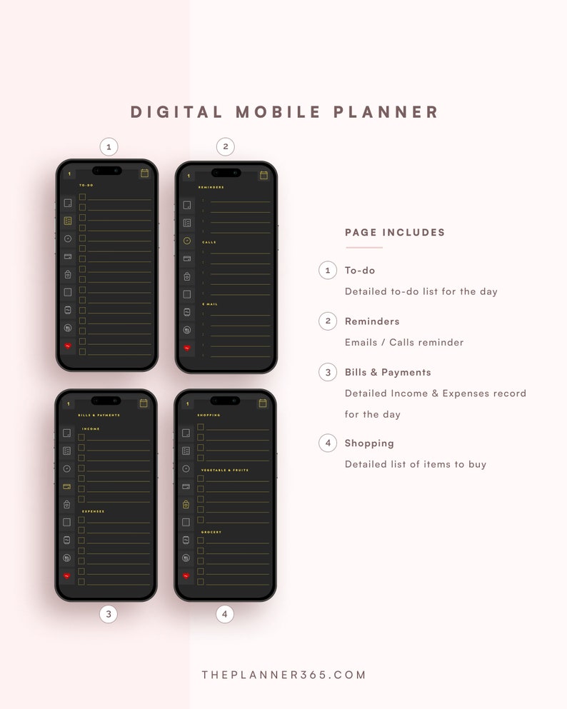 Digital Mobile Planner Digital Pocket Planner iPhone Digital - Etsy