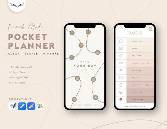 Digital Mobile Planner Digital Pocket Planner Iphone Digital - Etsy