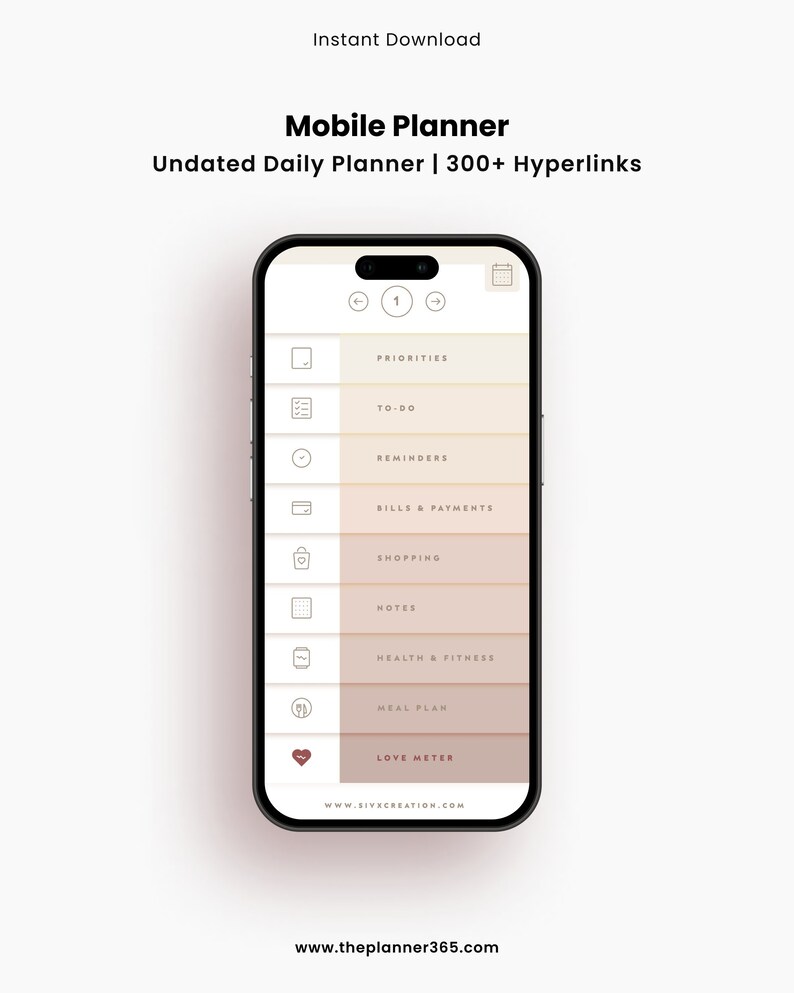 Digital Mobile Planner, Digital Pocket Planner, iPhone Digital Planner ...