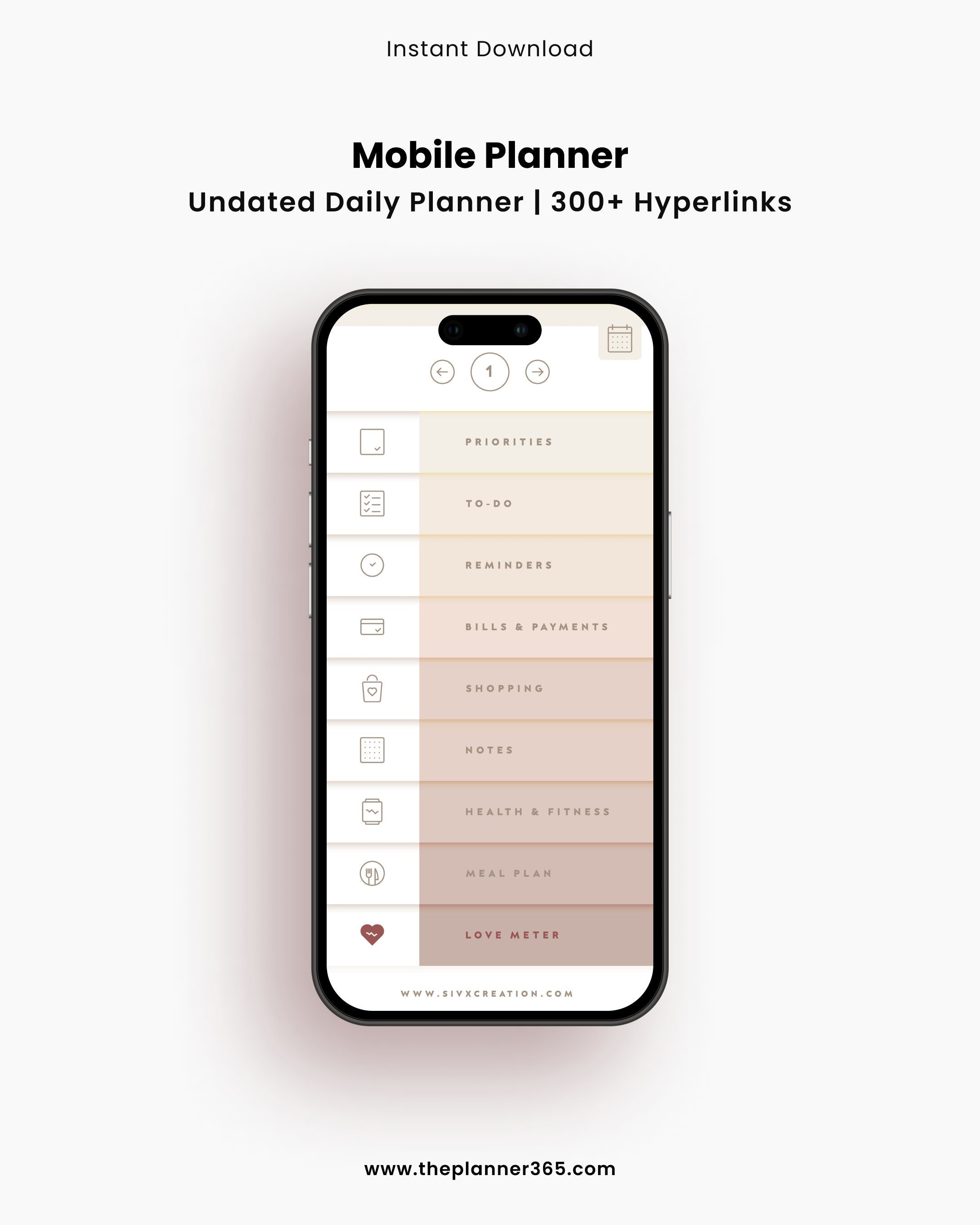 Digital Mobile Planner, Digital Pocket Planner, iPhone Digital Planner ...