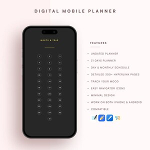 Digital Mobile Planner, Digital Pocket Planner, iPhone Digital Planner ...