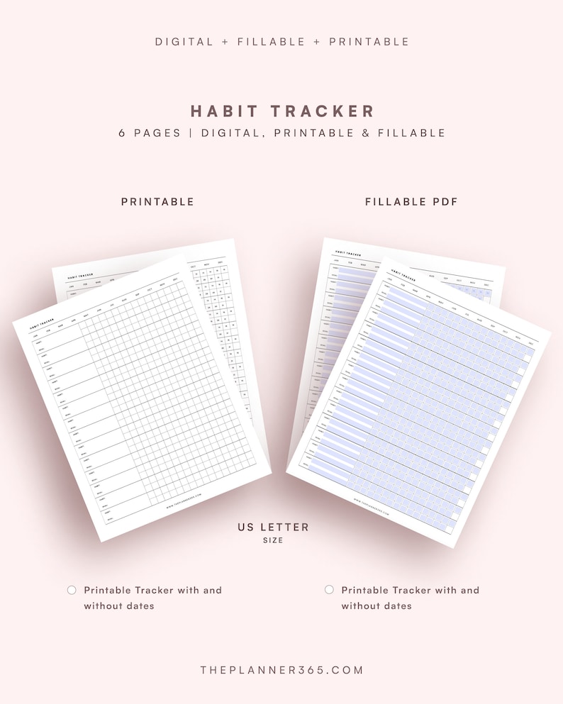 Digital Habit Tracker, Digital Planner, Goal Planner - Etsy