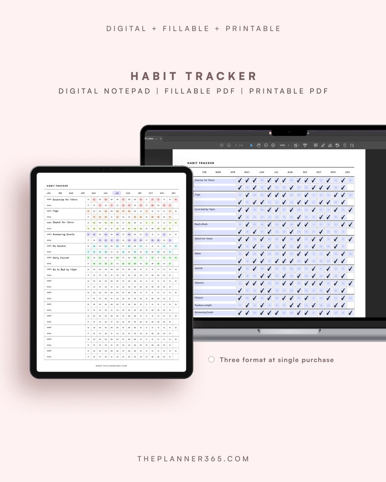 Digital Habit Tracker, Digital Planner, Goal Planner - Etsy