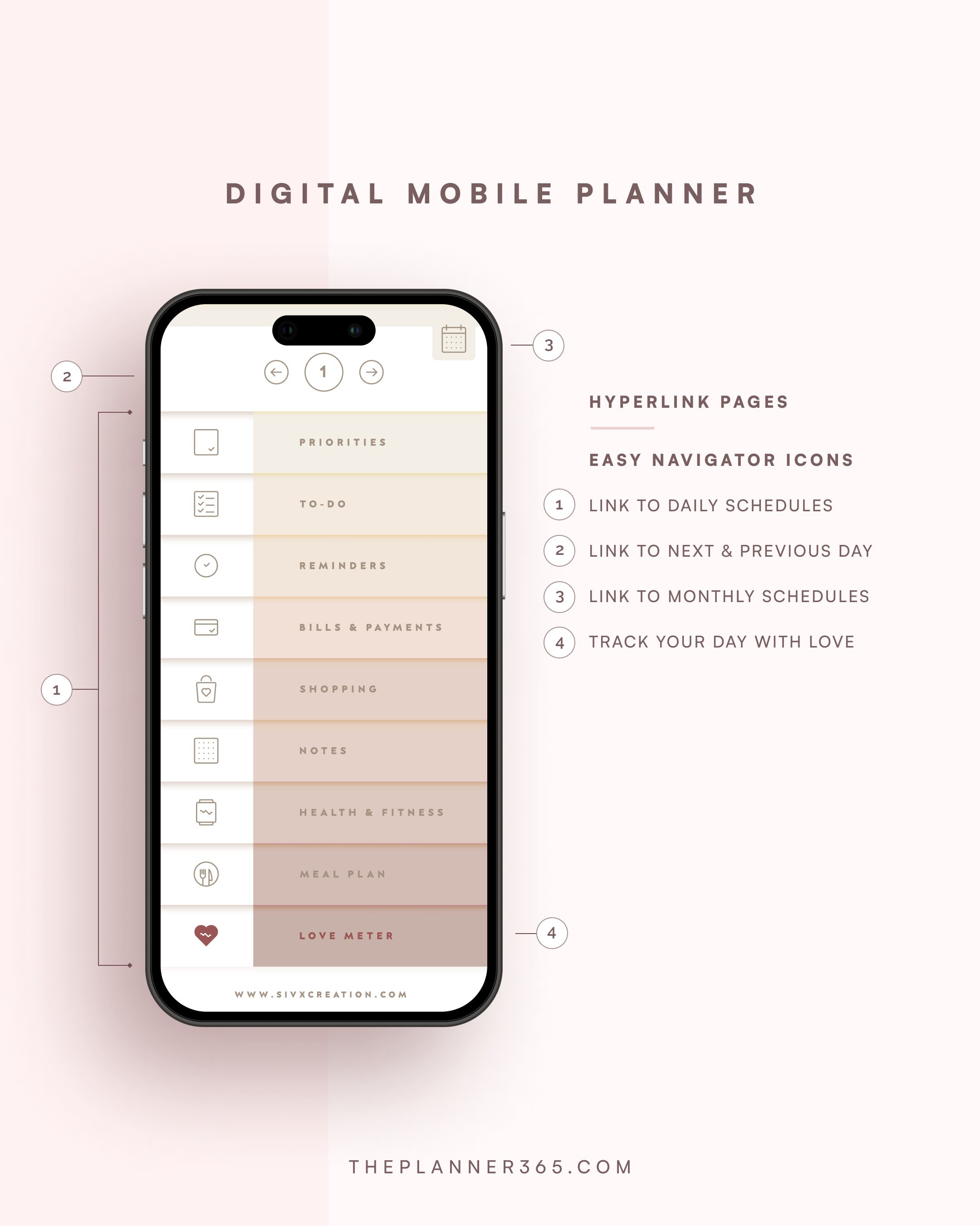 Digital Mobile Planner, Digital Pocket Planner, iPhone Digital Planner ...