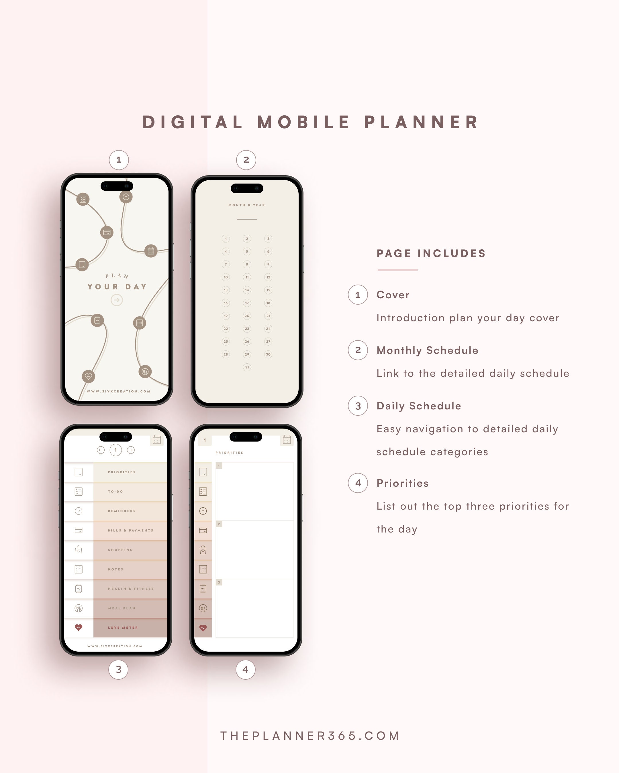 Digital Mobile Planner, Digital Pocket Planner, iPhone Digital Planner ...