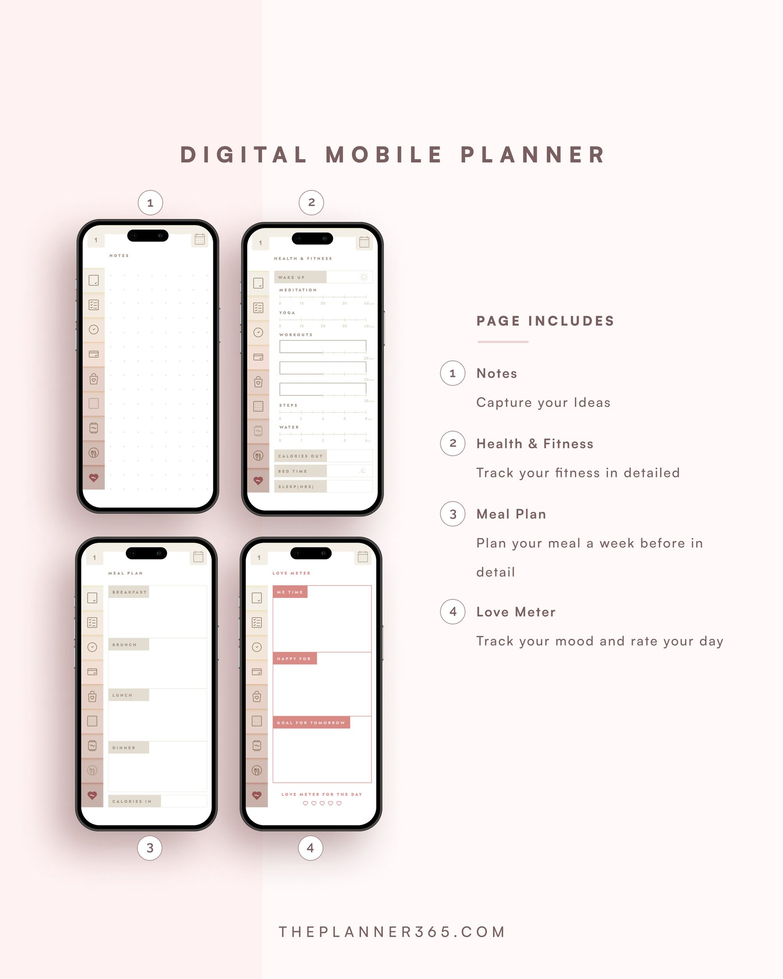 Digital Mobile Planner, Digital Pocket Planner, iPhone Digital Planner ...