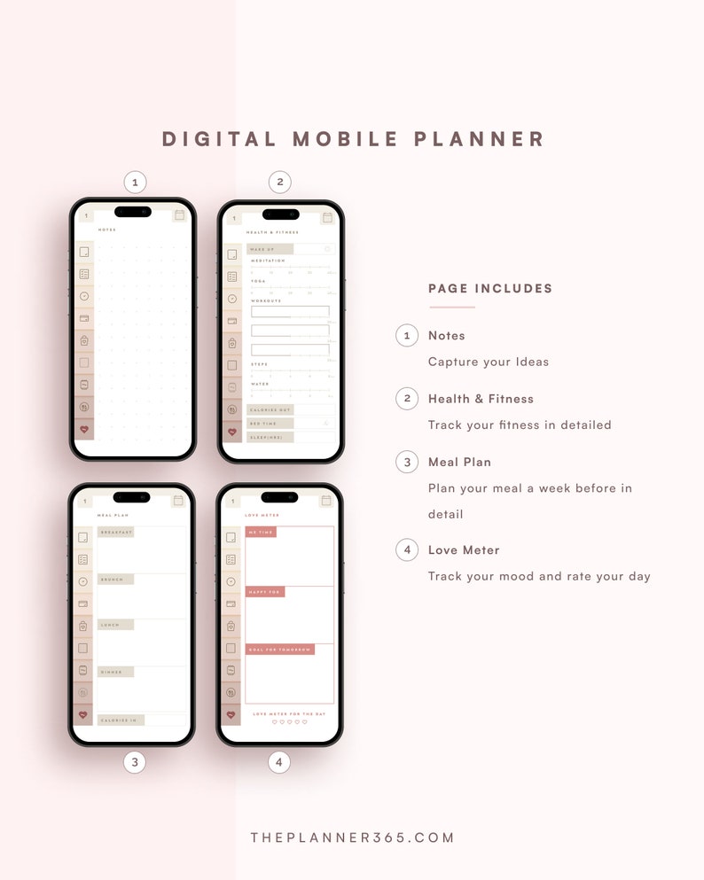 Digital Mobile Planner, Digital Pocket Planner, iPhone Digital Planner ...