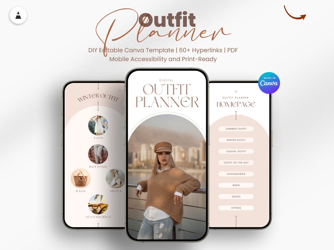 Outfit Planner Template | Editable Canva Template | Summer and Winter ...