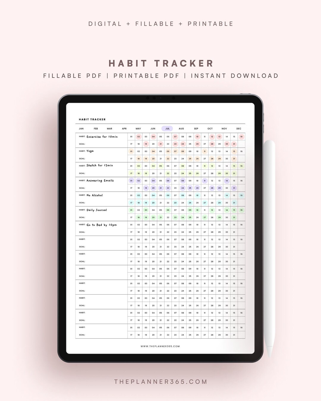 Habit Tracker Fillable Printable Routine Builder Digital - Etsy Ireland