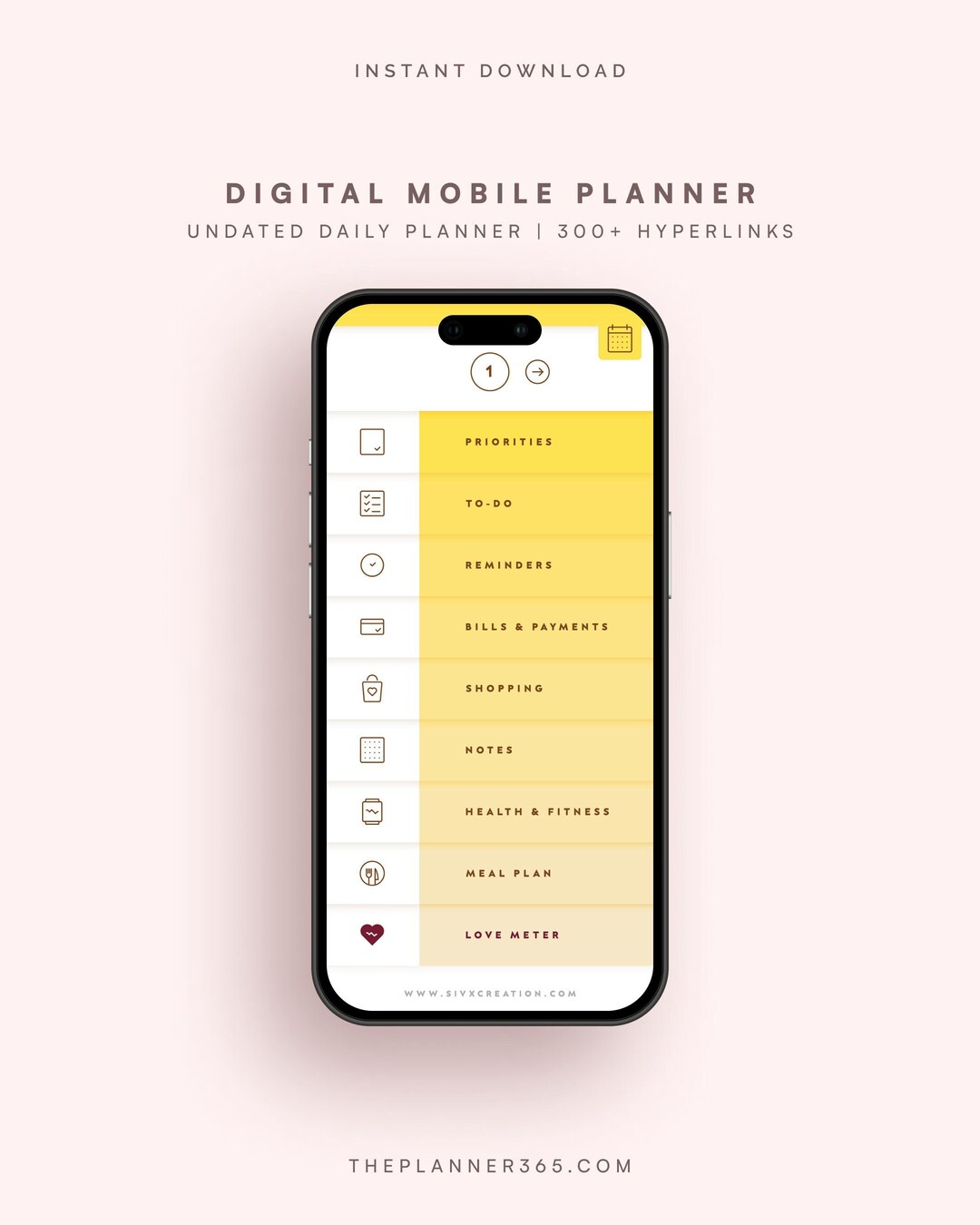 Digital Mobile Planner Digital Pocket Planner iPhone Digital - Etsy