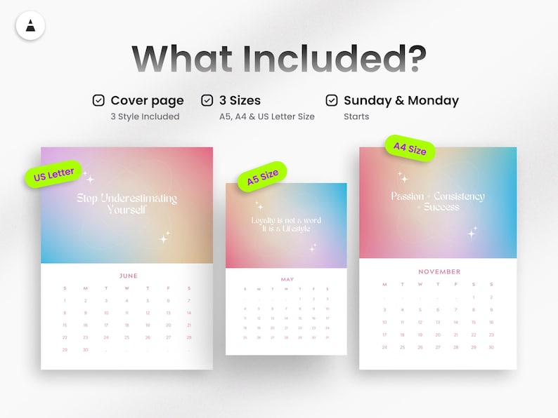 2025 Calendar | Printable Affirmation Calendar With Motivational Quotes ...