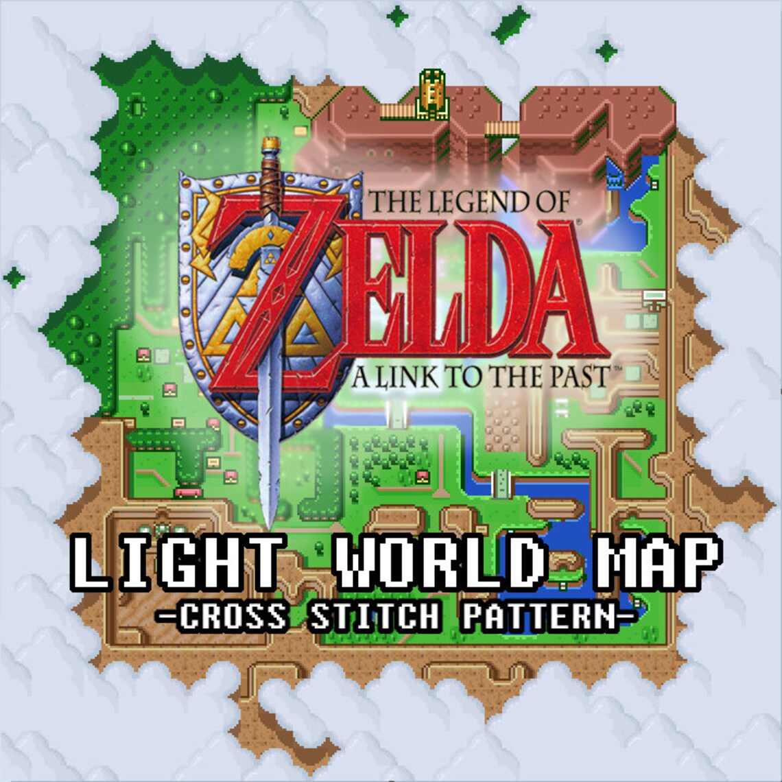 Legend of Zelda: A Link to the Past (light World) Map -- Cross Stitch ...