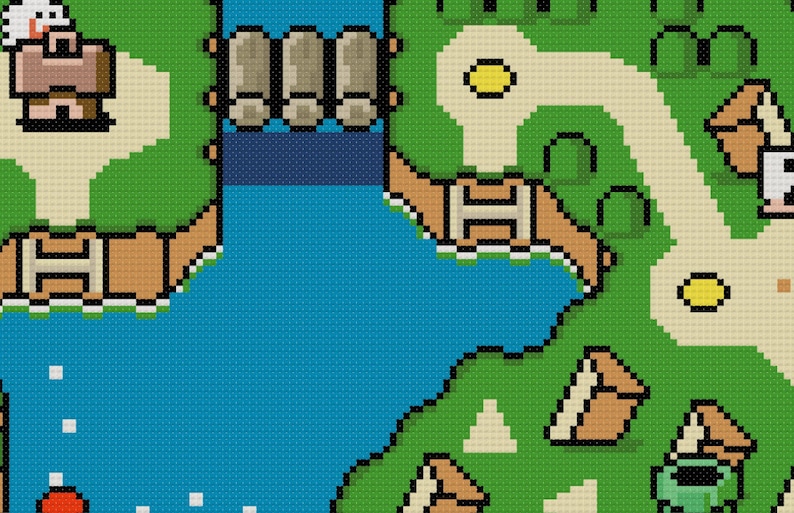Super Mario World Map Cross Stitch Pattern Overworld Retro - Etsy Canada