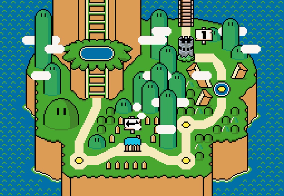 Super Mario World Yoshi's Island Map -- Cross Stitch Pattern! - Etsy Canada