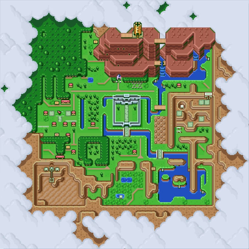 Legend of Zelda: A Link to the Past LIGHT and DARK World Maps! (PDF ...