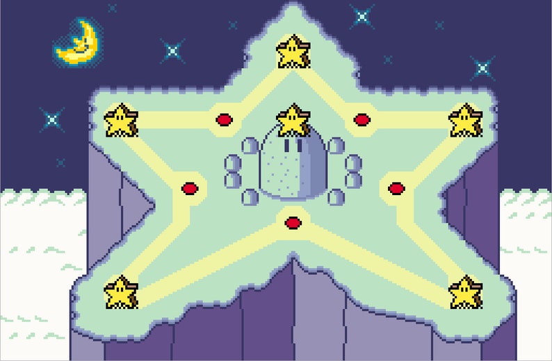 Super Mario World Star Road Map -- Cross Stitch Pattern! - Etsy