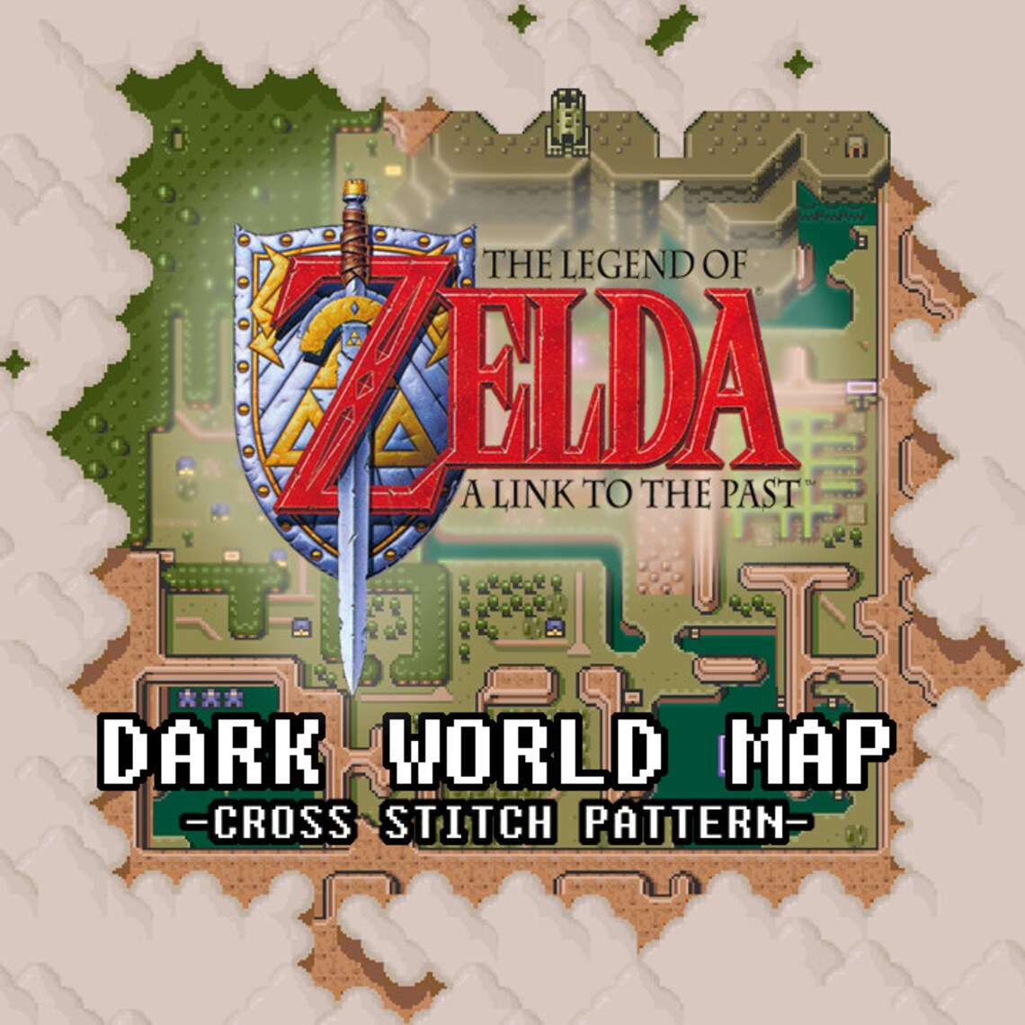 Legend of Zelda: A Link to the Past DARK World Map (PDF Pattern) - Etsy