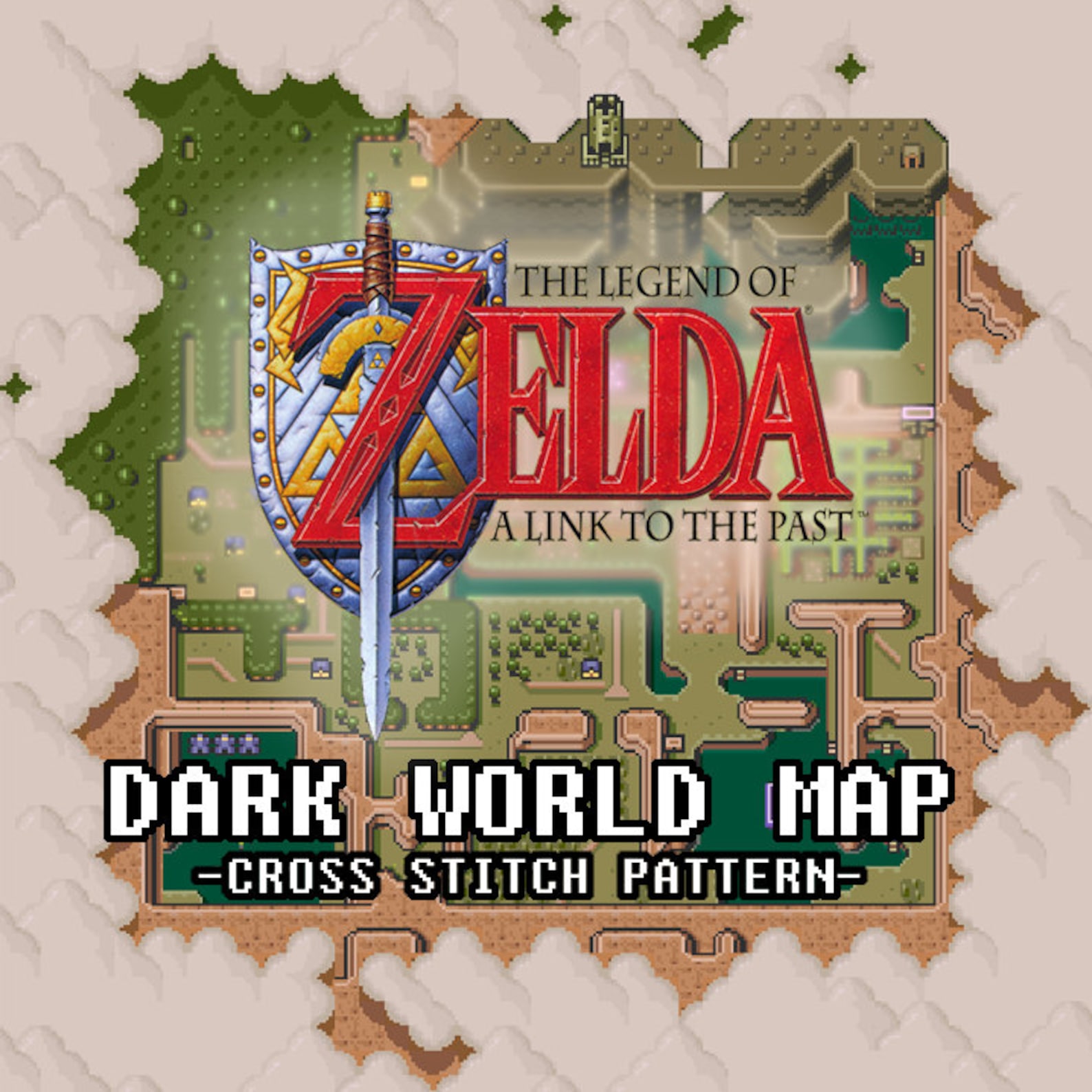 Legend of Zelda: A Link to the Past DARK World Map (PDF Pattern) - Etsy