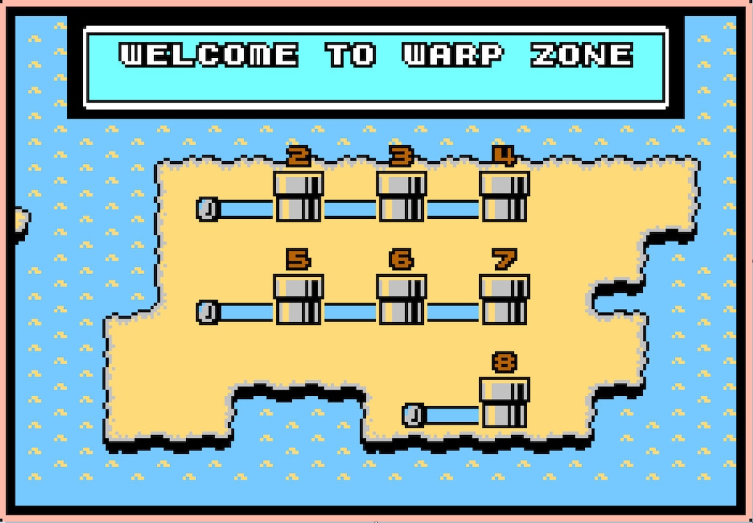 Super Mario Bros. 3 WARP ZONE Map -- Cross Stitch Pattern - Etsy