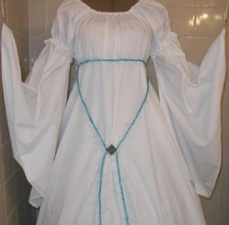 Renaissance Chemise Style Reenactment Costume Gown White - Etsy