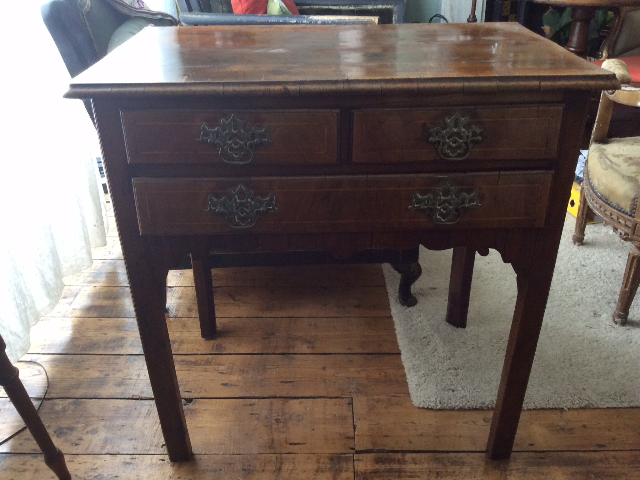 A Georgian Lowboy Table walnut 2 short 1 long drawer | Etsy