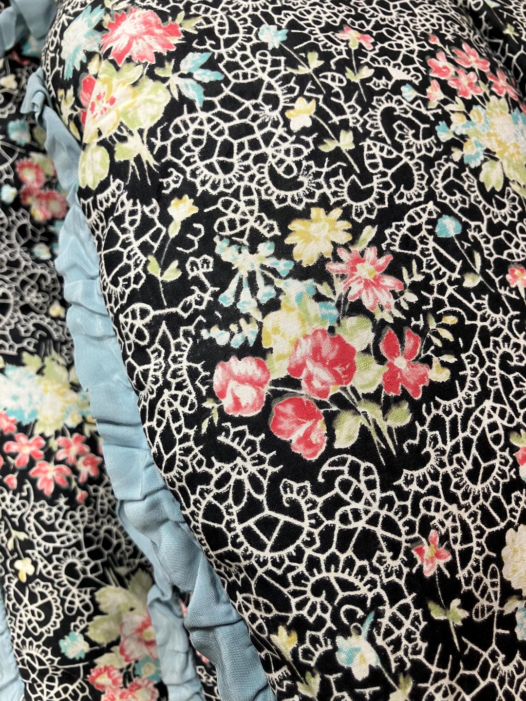 A Soft Fresh Single Eiderdown, Vintage, Feathers, Cotton, Blue Satin ...