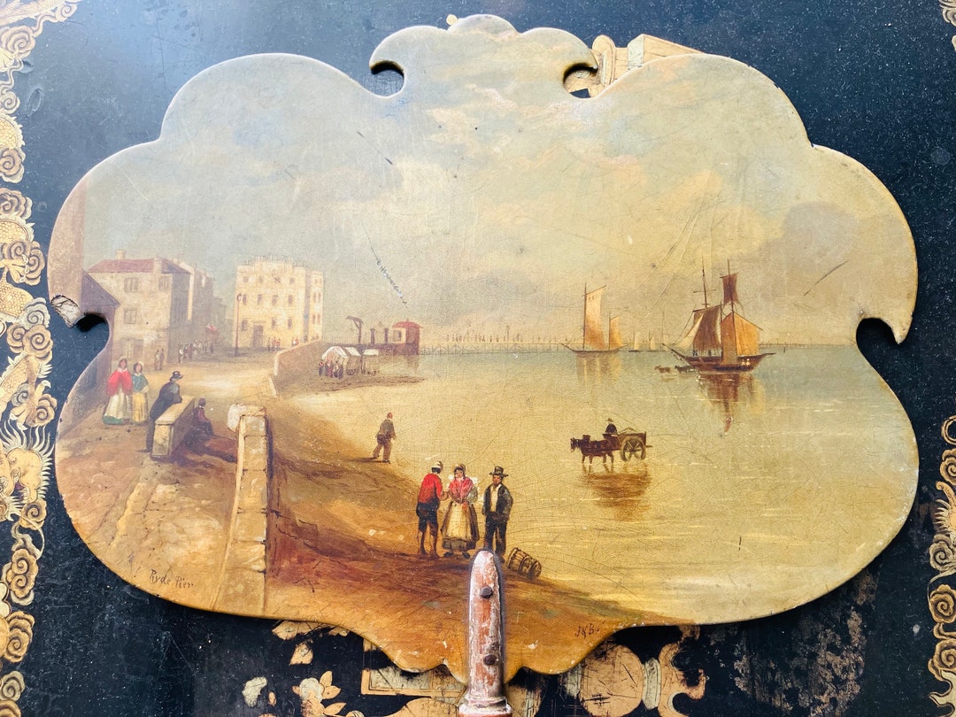 A Regency Face Screen, Antique, 19th Century, Oil Painting of Ryde ...