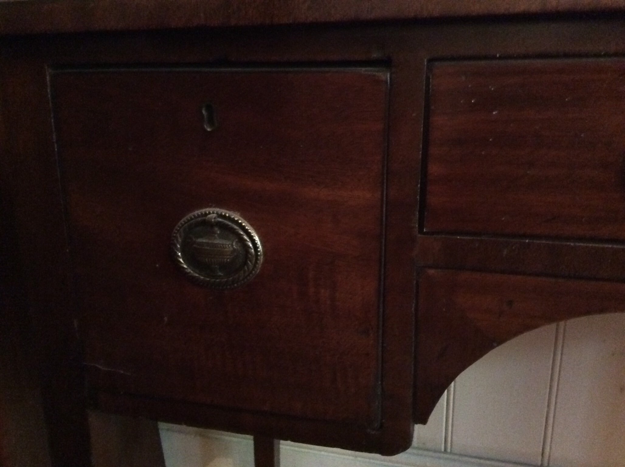 A Georgian Sideboard/dressing Table. 19th Century Mahogany. 3 Drawers ...