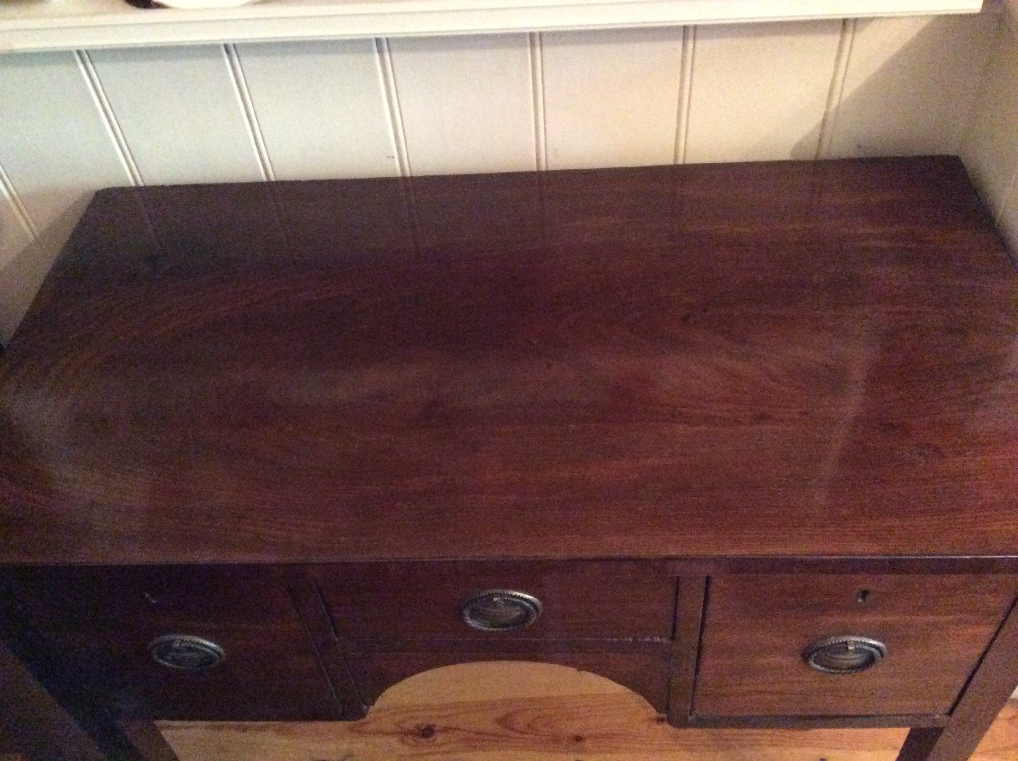 A Georgian Sideboard/dressing Table. 19th Century Mahogany. 3 Drawers ...