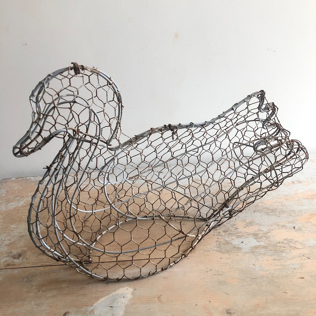 A Wire Topiary Duck, Vintage, Garden Ornament, Display. - Etsy