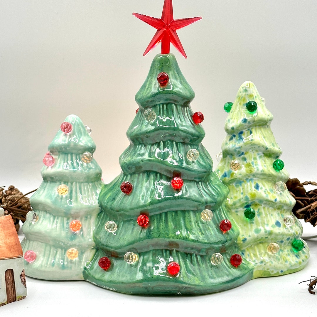 Ceramic Christmas Trees Trio of Christmas Trees - Etsy