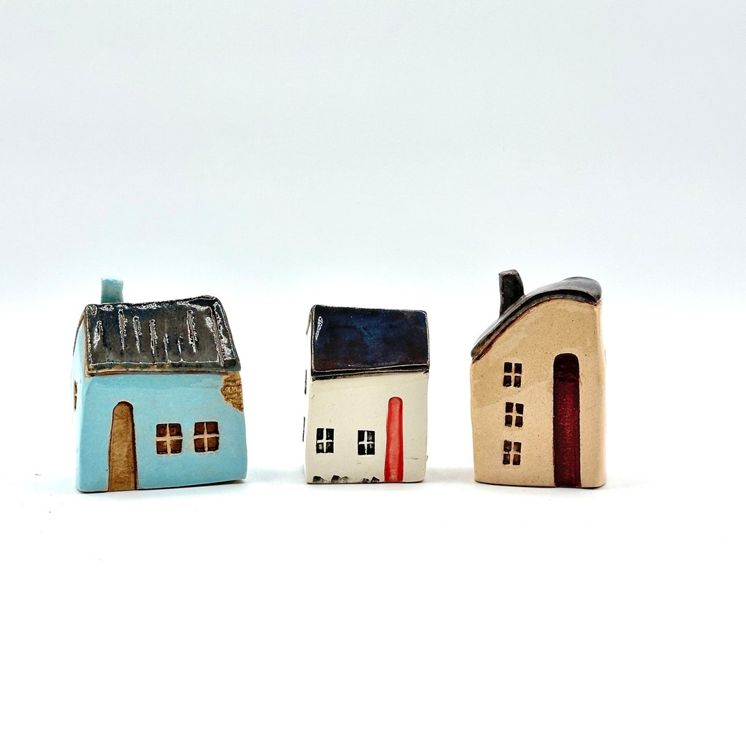 Handmade Tiny Ceramic Houses, Hand Painted, Unique One of a Kind ...
